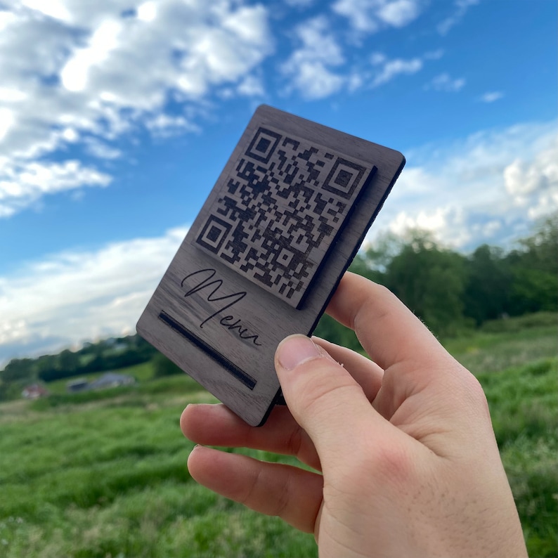 Custom Wooden QR Codes Menu, Wifi, Payqonic, Social Media and Custom ...