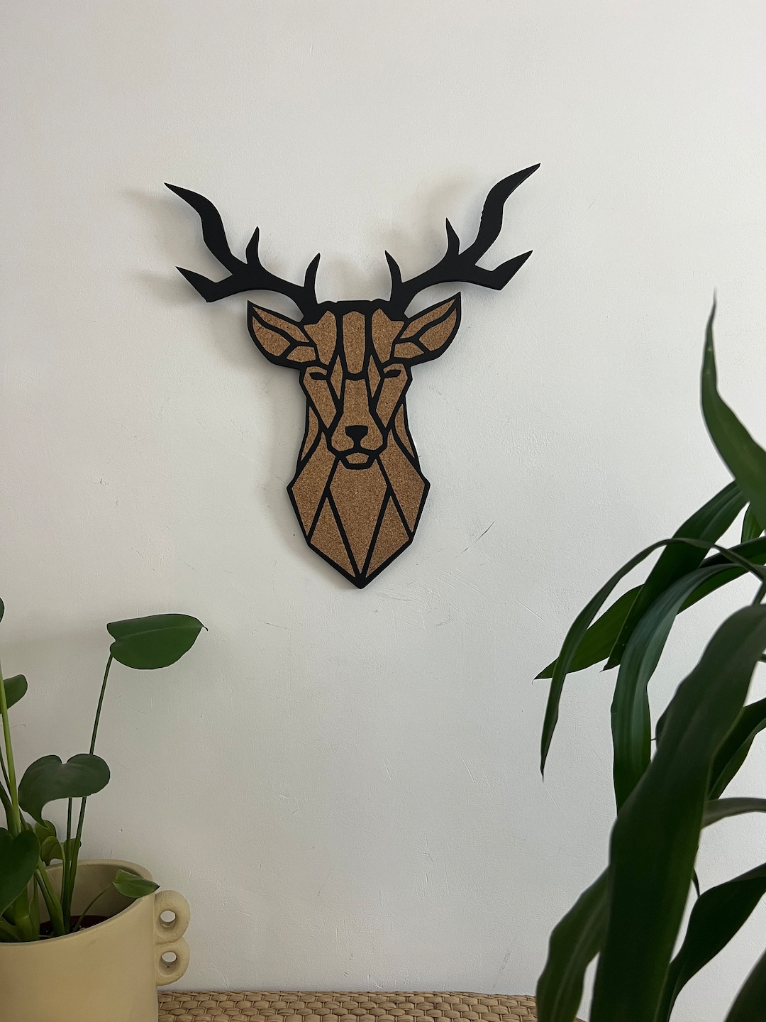 Geometric Deer Pinboard / Corkboard / Memoboard; Minimalistic Handmade ...