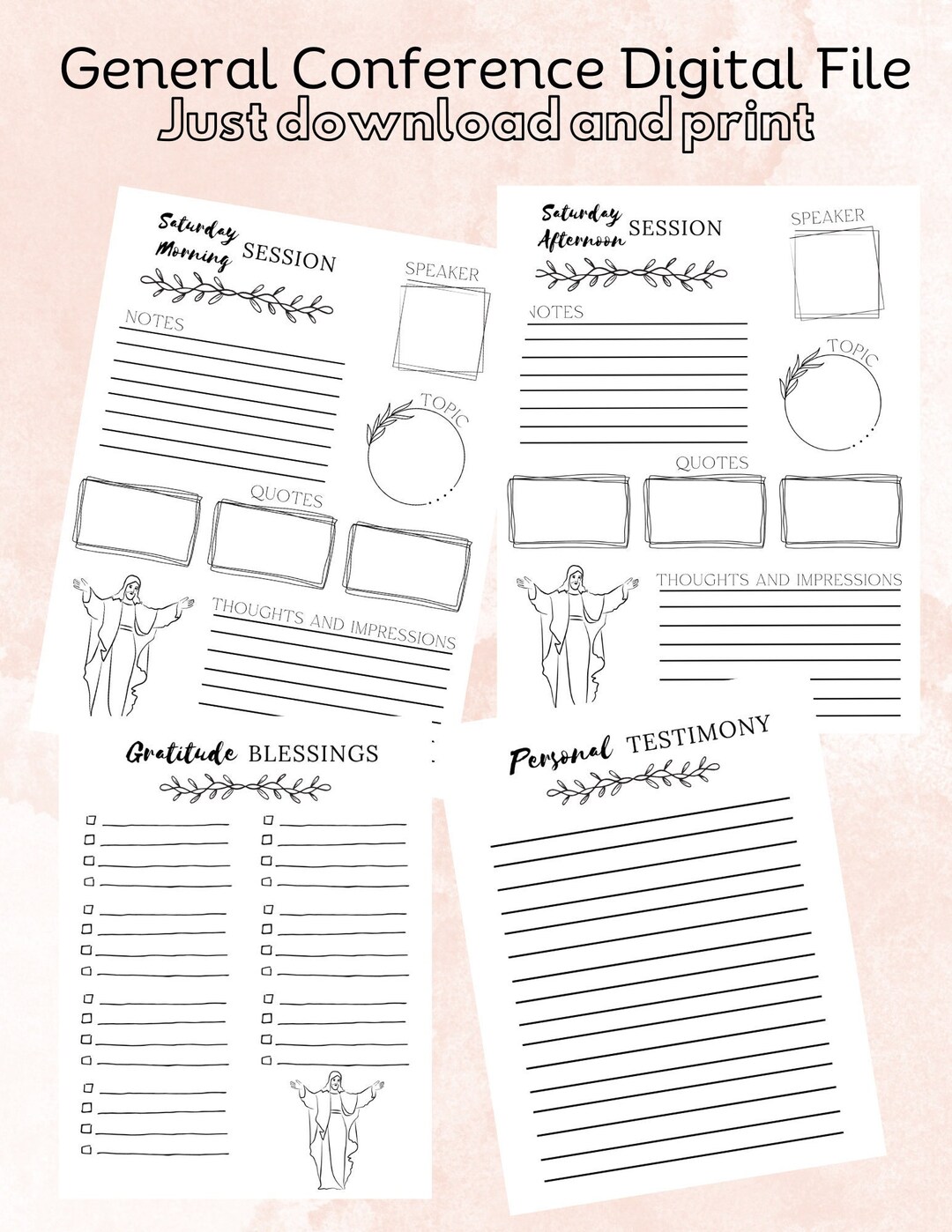 General Conference Note-taking Digital File - Etsy