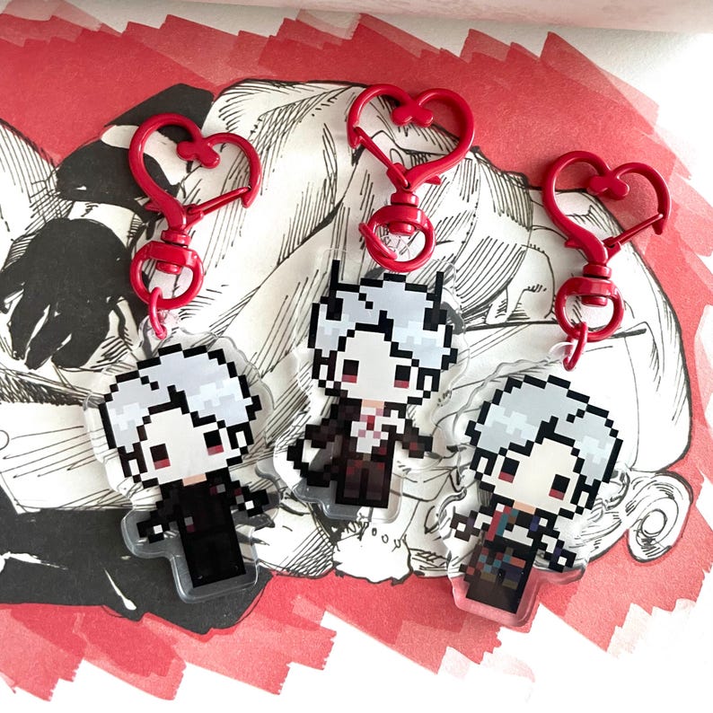 Love and Deepspace Acrylic Keychain: Pixel Art Game Character Charm - Etsy