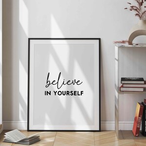 Believe in Yourself, Positive Affirmation Poster, Mental Health Poster ...