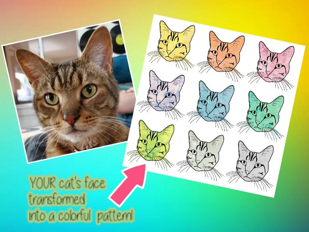 Custom Cat Portrait Repeating Pattern - Etsy