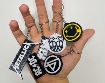 Rock Band Lanyard Keychains - Etsy