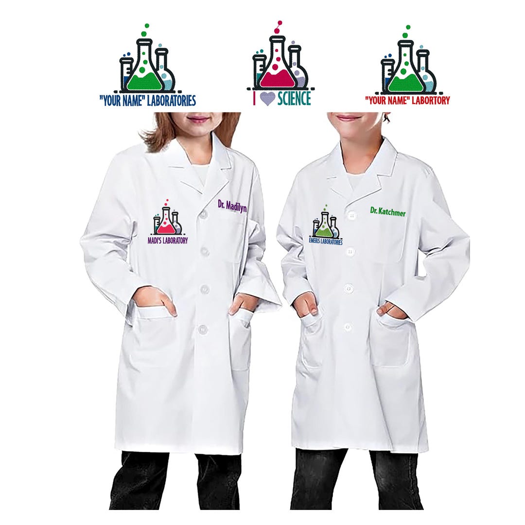 Toddler/kids' Custom Lab Coat, Embroidered Personalized Kids Lab Coat ...