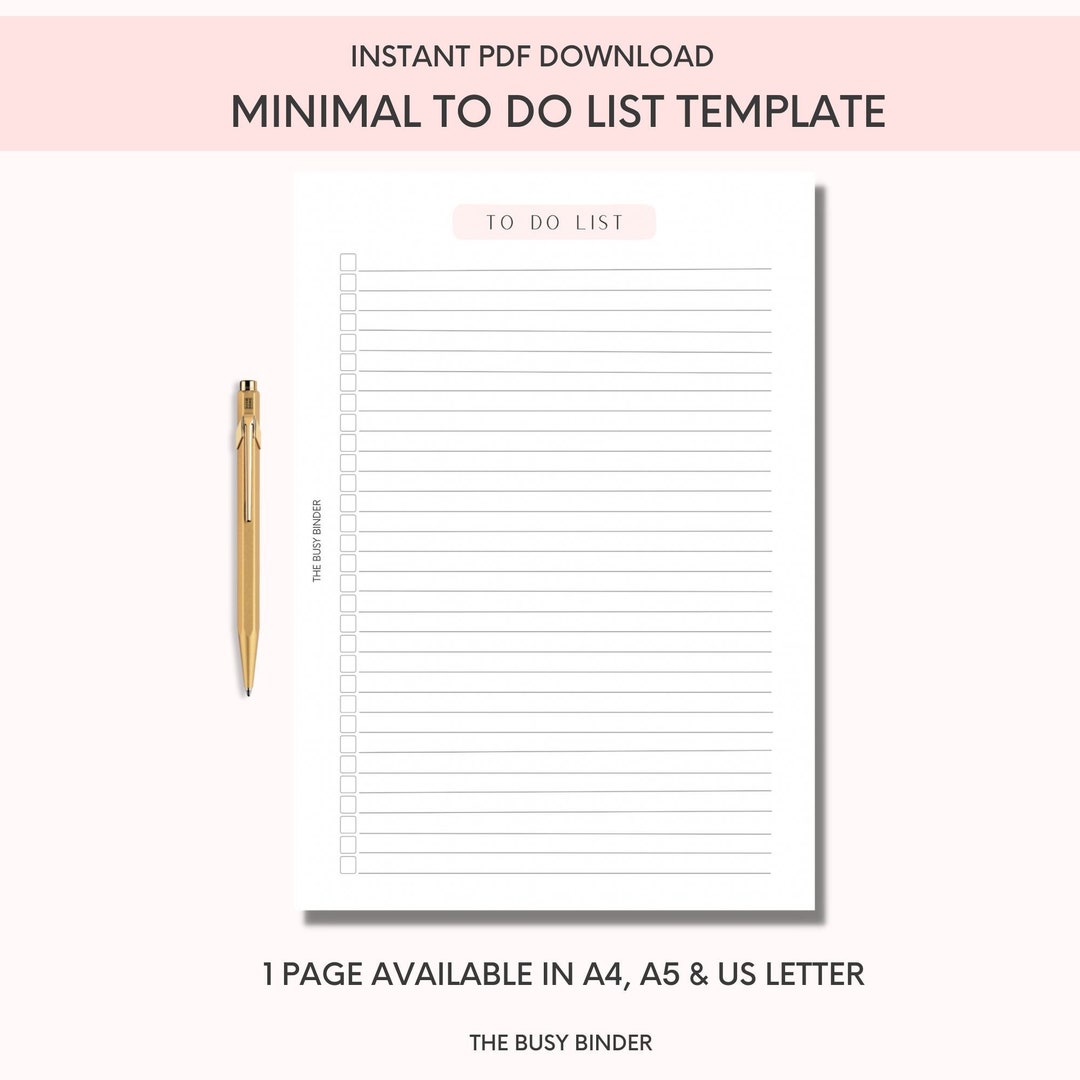 Digital Download Print at Home to Do List Planner Page Template Tool ...