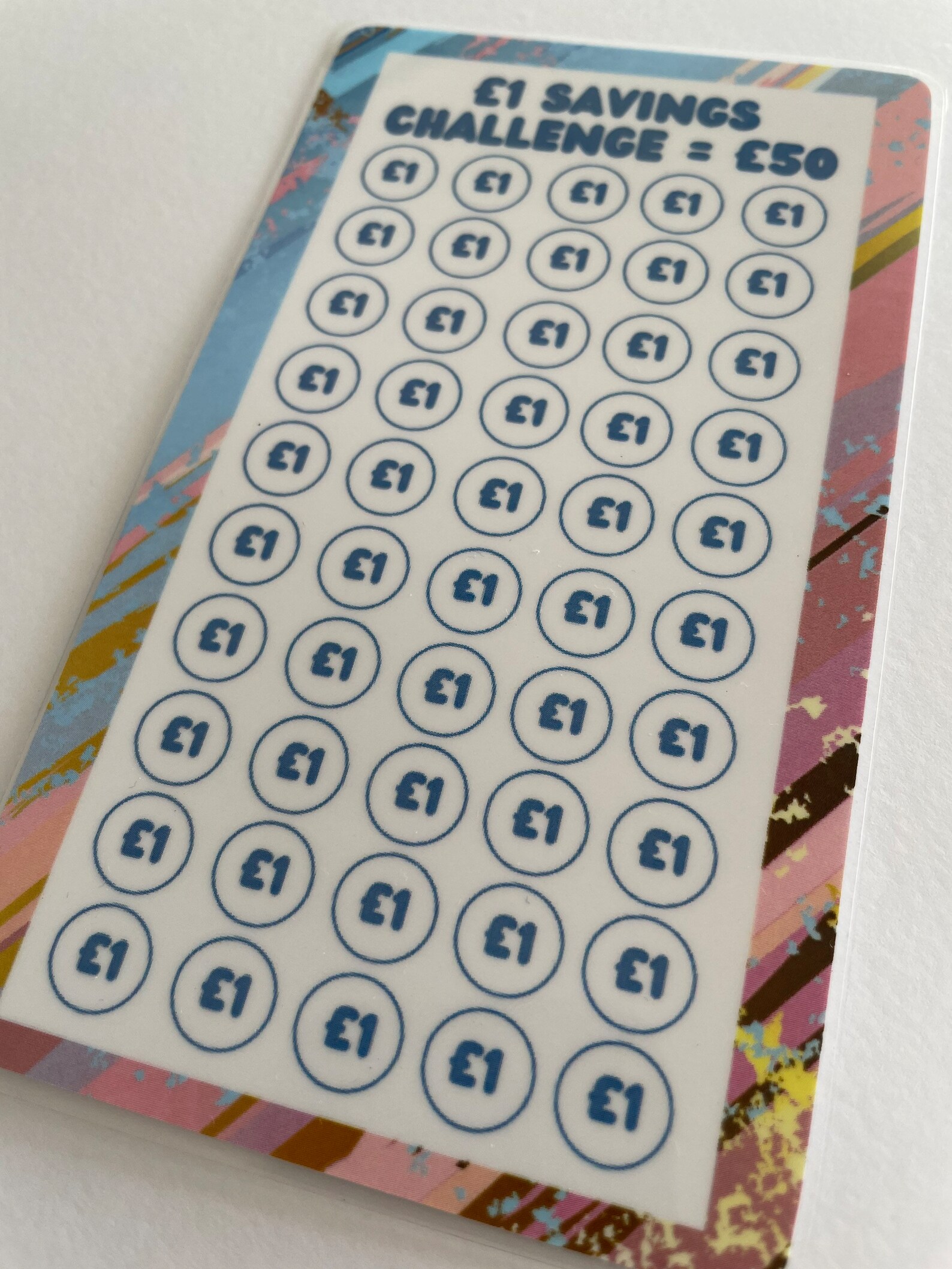 One Pound Savings Challenge Wallet Insert Tracker pastel - Etsy