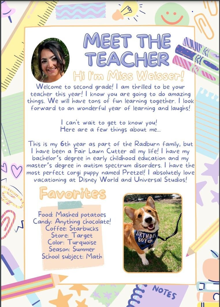Editable Meet the Teacher Template on Canva Perfect for Back to School ...