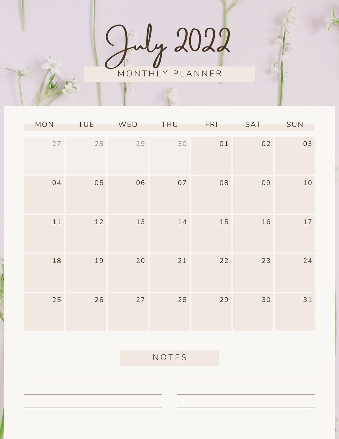 Simple Digital or Print Planner Pages 2022 - Etsy