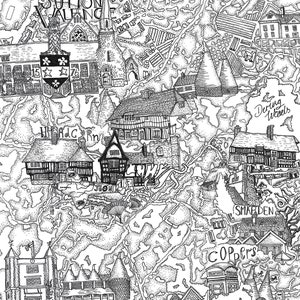 The Weald, Kent, England - Hand Drawn Map Artwork by Thomas William ...