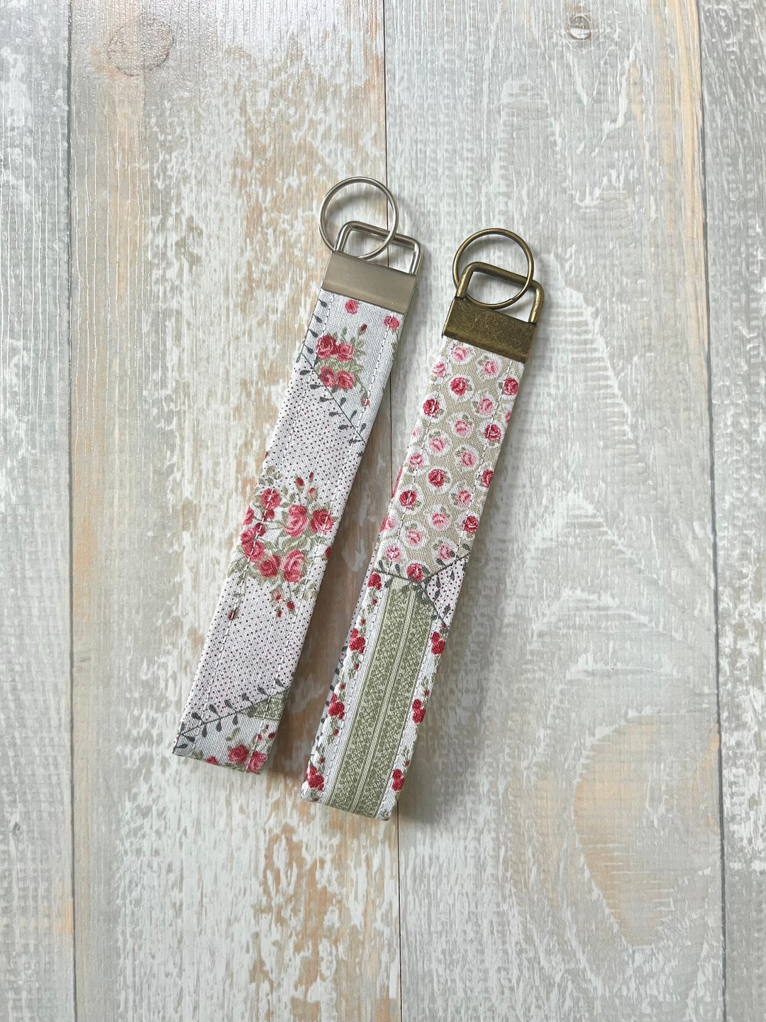 Flower Patchwork Keychain Wristlet - Etsy