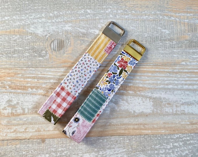Patchwork Keychain Wristlet - Etsy
