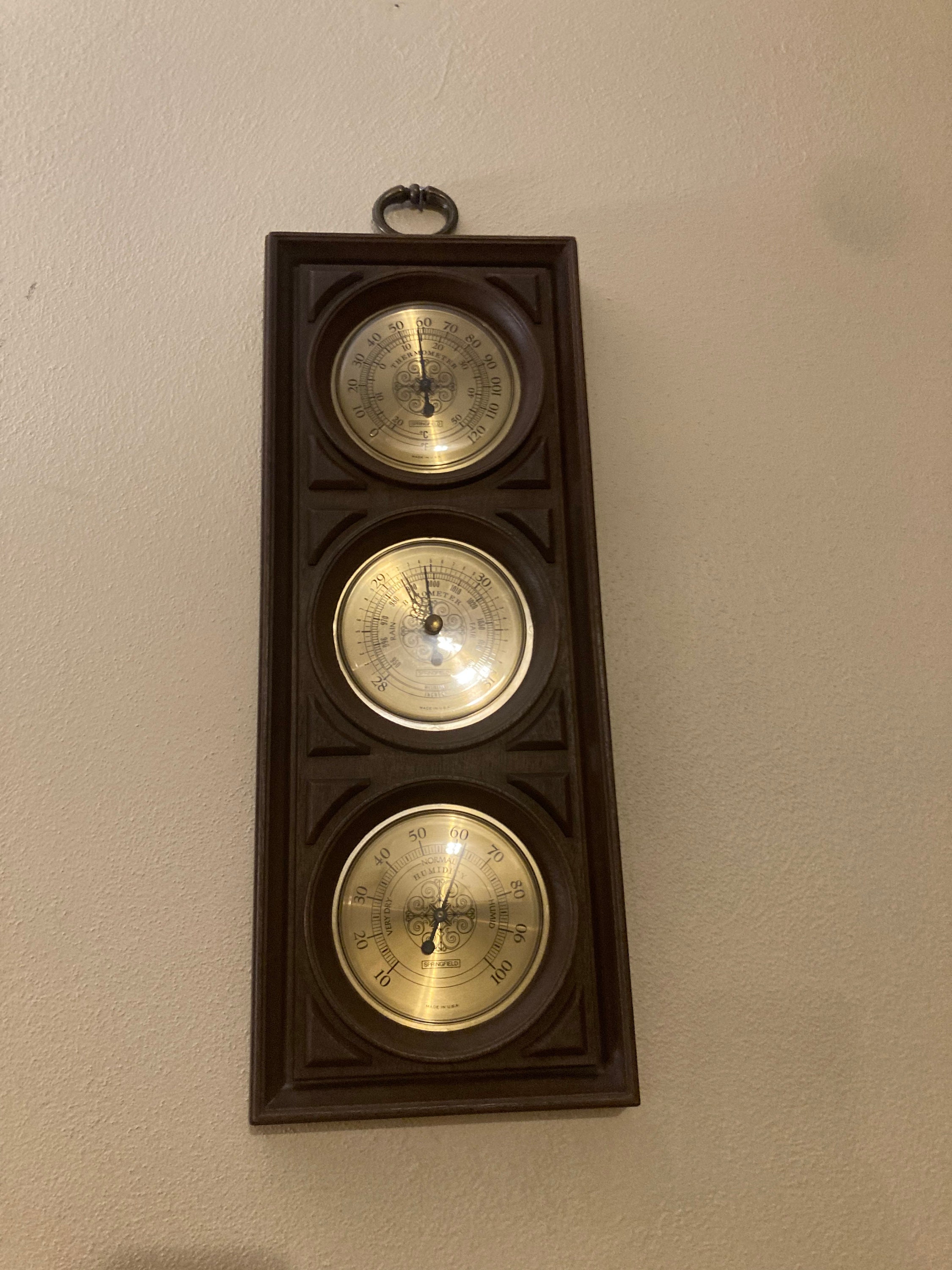 Vintage Faux Wood Barometer - Etsy