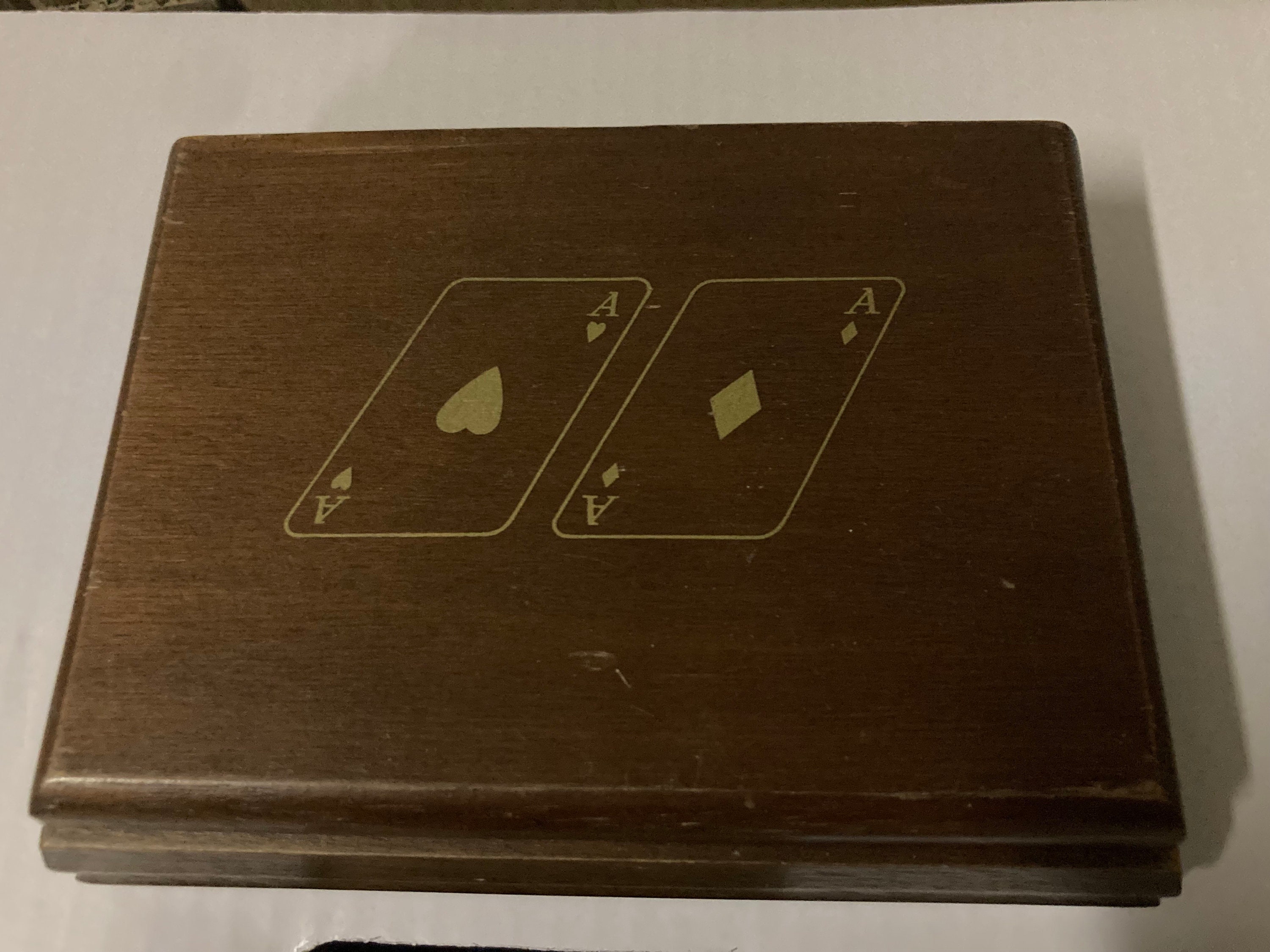Vintage Playing Card Wooden Box - Poker Holder - Etsy