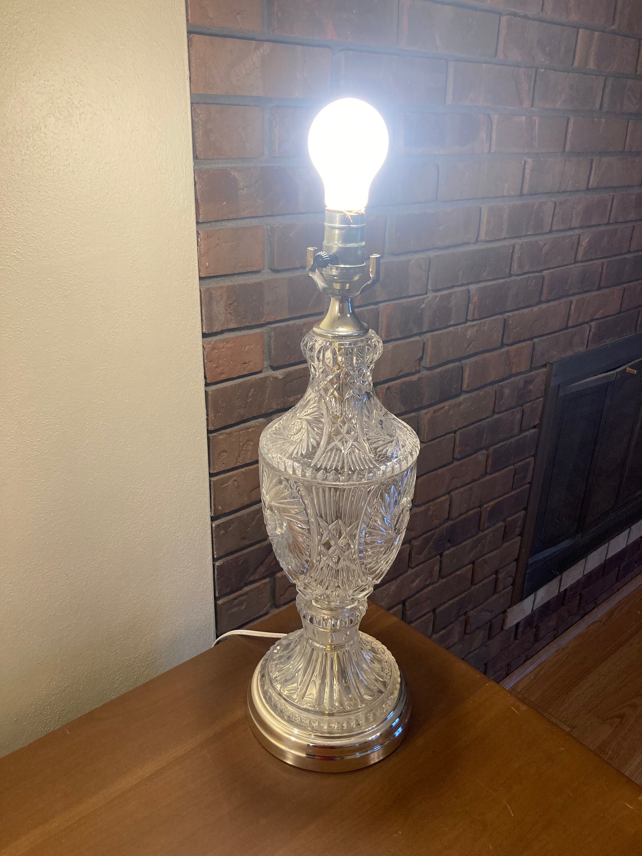 Vintage Set of Two Crystal Style Pinwheel Lamps - Regency Boho - Etsy