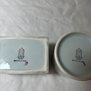 Gien - Centerpiece - Porcelain France - 1940-1950 Two Porcelain Boxes ...