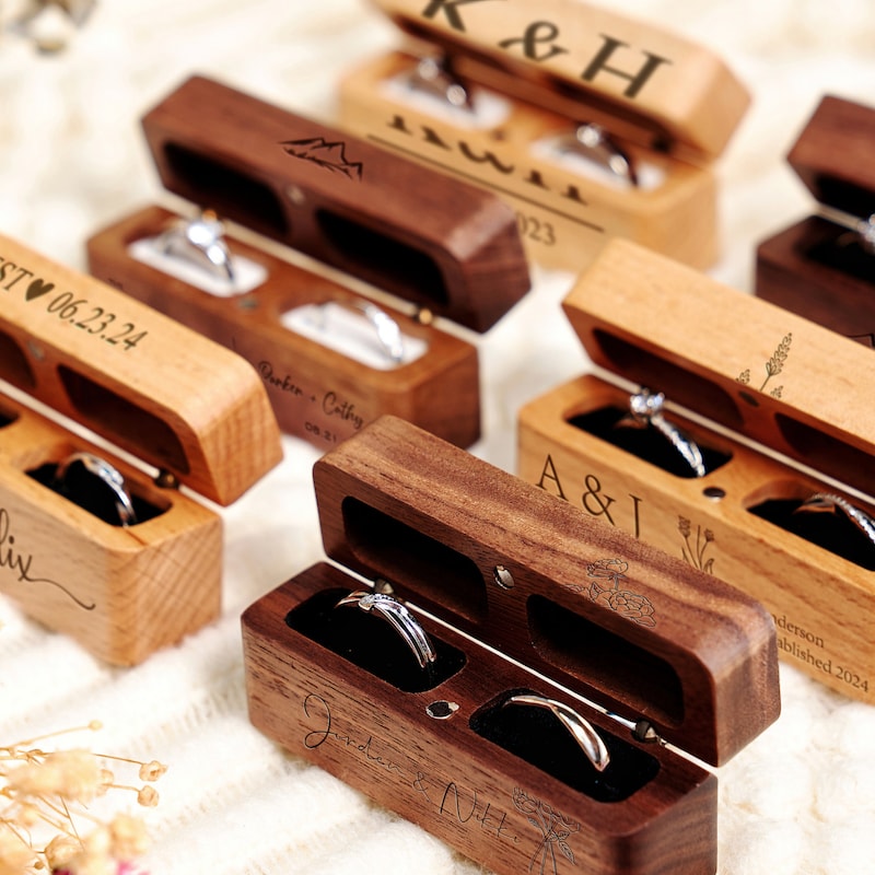 Slim Ring Wooden Box - Etsy UK