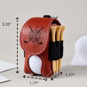 Engraved Leather Golf Travel Bag, Custom Golf Ball Holder & Pouch ...
