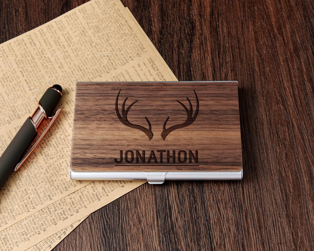 Personalized Engraved Card Holder for Men | Custom Business Card Case ...