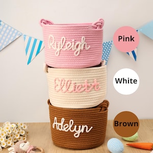 Personalized Baby Shower Gift Basket, Custom Name Embroidered Cotton ...