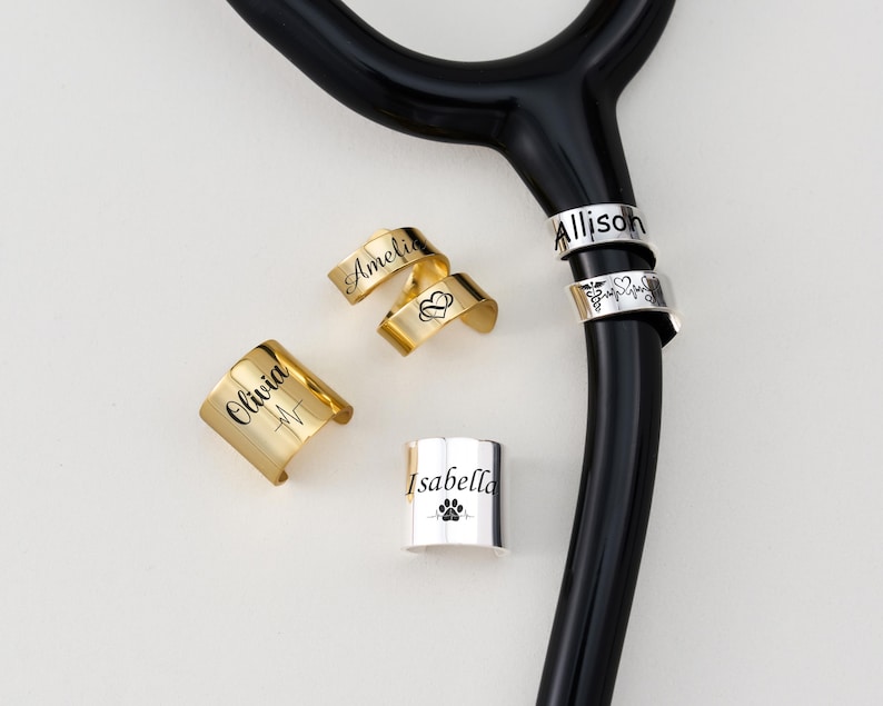 Stainless Steel Stethoscope Identifier, Custom Engraved Charm for ...