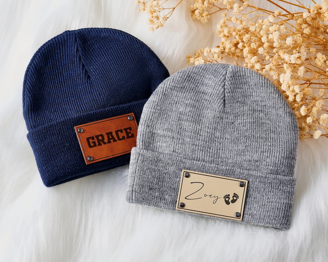 Personalized Baby Beanies With Name Patches, Custom Newborn Toddler ...