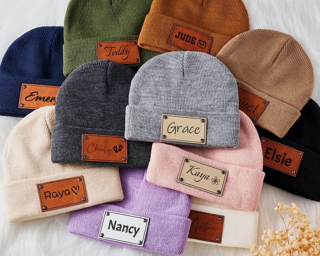 Baby Hats With Name Patches, Custom Newborn Accessories, Unique Baby ...