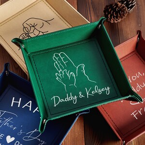 Personalized Leather Valet Tray With Name, Custom Key Holder for Him ...