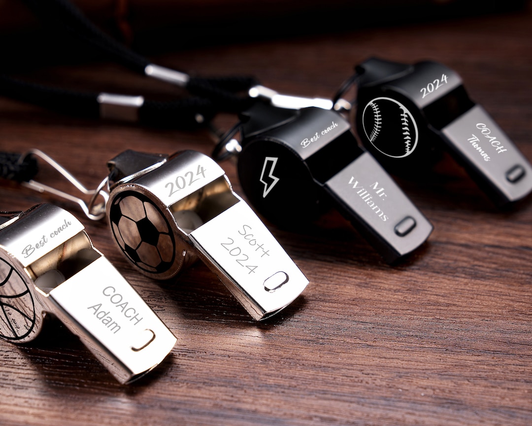 Personalised Coach Whistle With Engraving, Custom Gift for Football ...