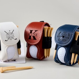Engraved Leather Golf Travel Bag, Custom Golf Ball Holder & Pouch ...