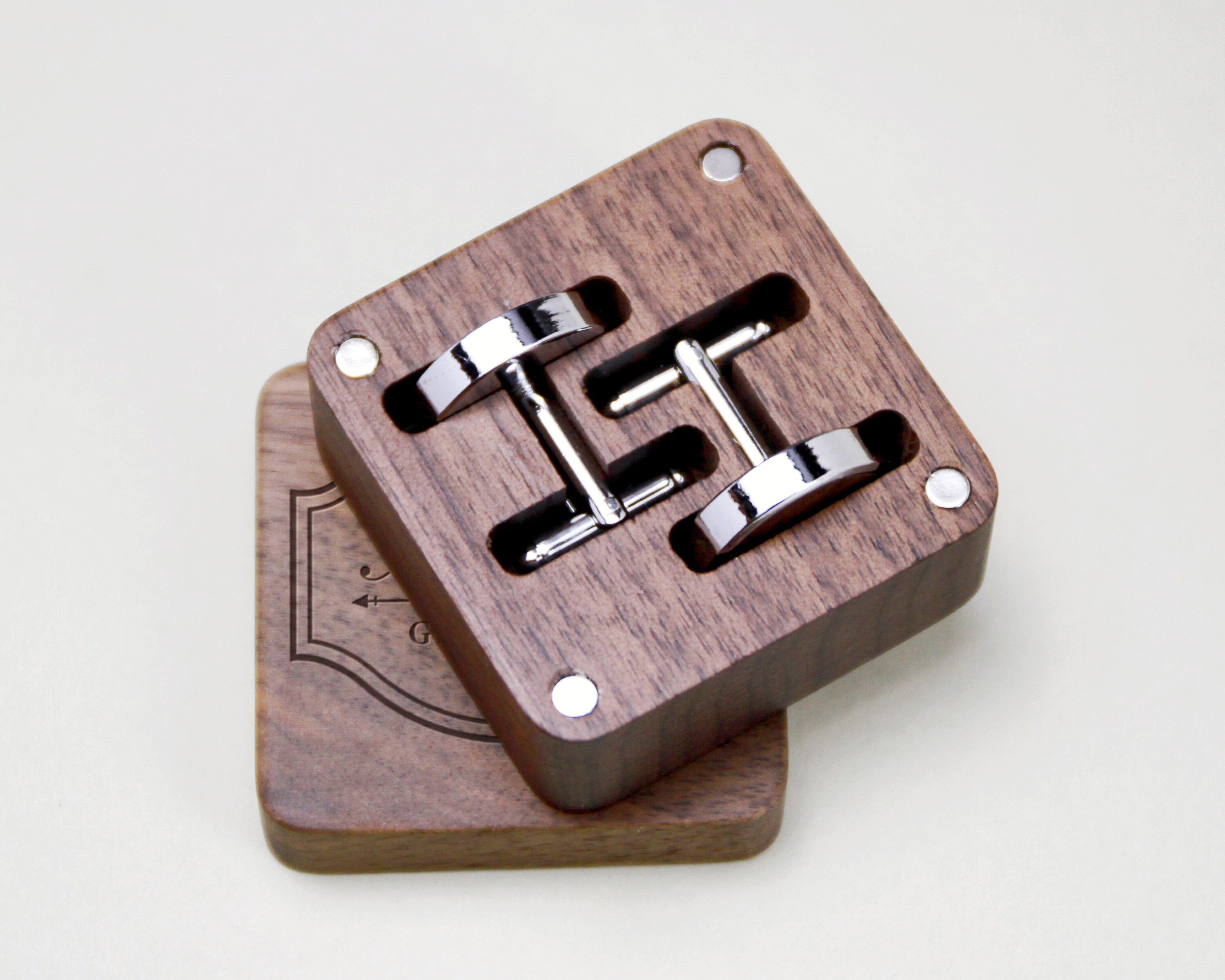 Personalized Cuff Links Box With Custom Design, Wooden Cufflinks for ...