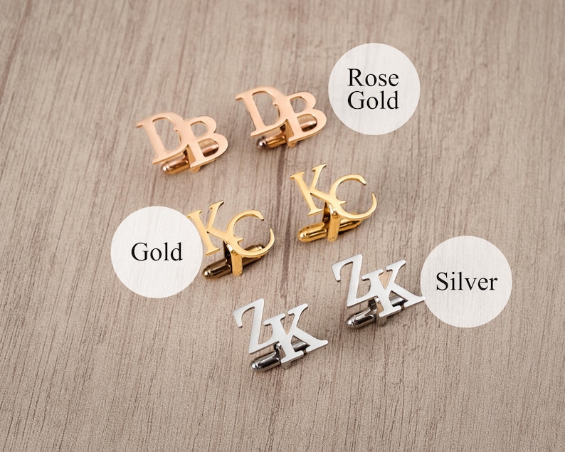 Custom Groomsmen Cufflinks Set, Personalized Initial Cufflinks for Men ...