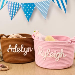 Personalized Baby Shower Gift Basket, Custom Name Embroidered Cotton ...