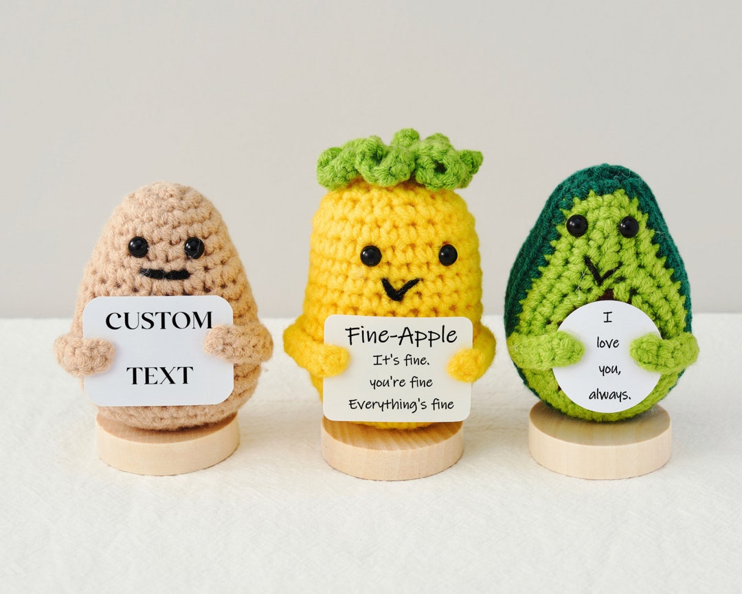 Positive Support Crochet Desk Decor, Handmade Emotional Support Gift ...