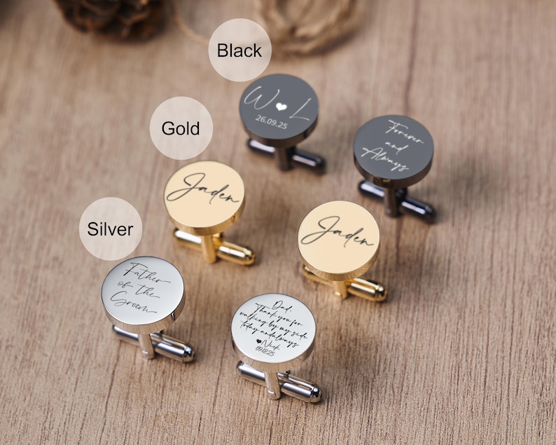 Groomsmen Gifts, Custom Groomsmen Cufflinks Set, Personalized Wedding ...