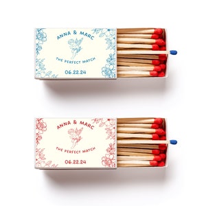 Whimsical MATCHBOX WEDDING FAVOR Template | Vintage, Hand Drawn, Cherub ...