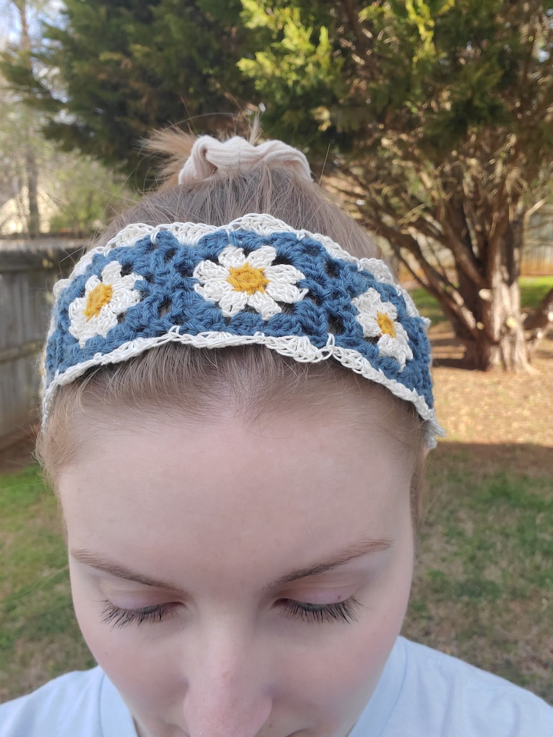 Daisy Flower Crochet Summer Headband Pattern Lace Design Beginner ...