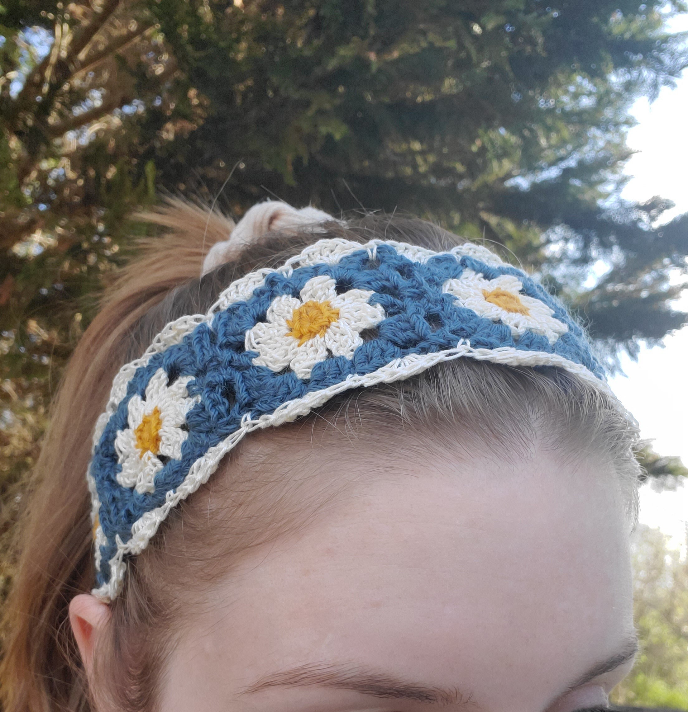 Daisy Flower Crochet Summer Headband Pattern Lace Design Beginner ...