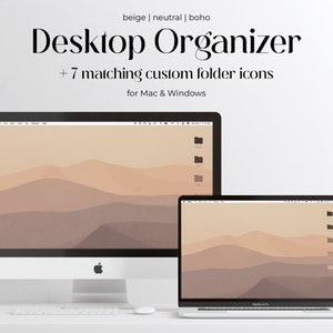 Minimalist Boho Desert Landscape Art Desktop Organizer + Matching ...