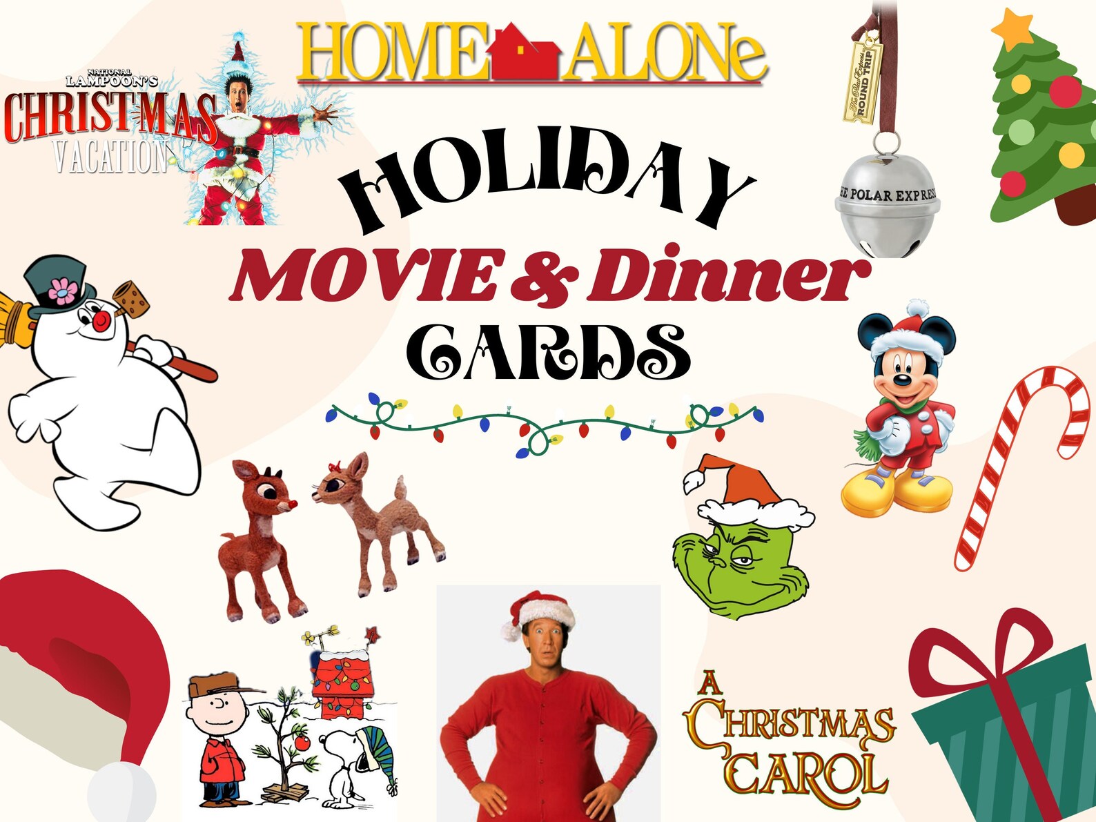 12 Days of Christmas Movie & Dinner Cards! WITH RECIPES! Instant ...