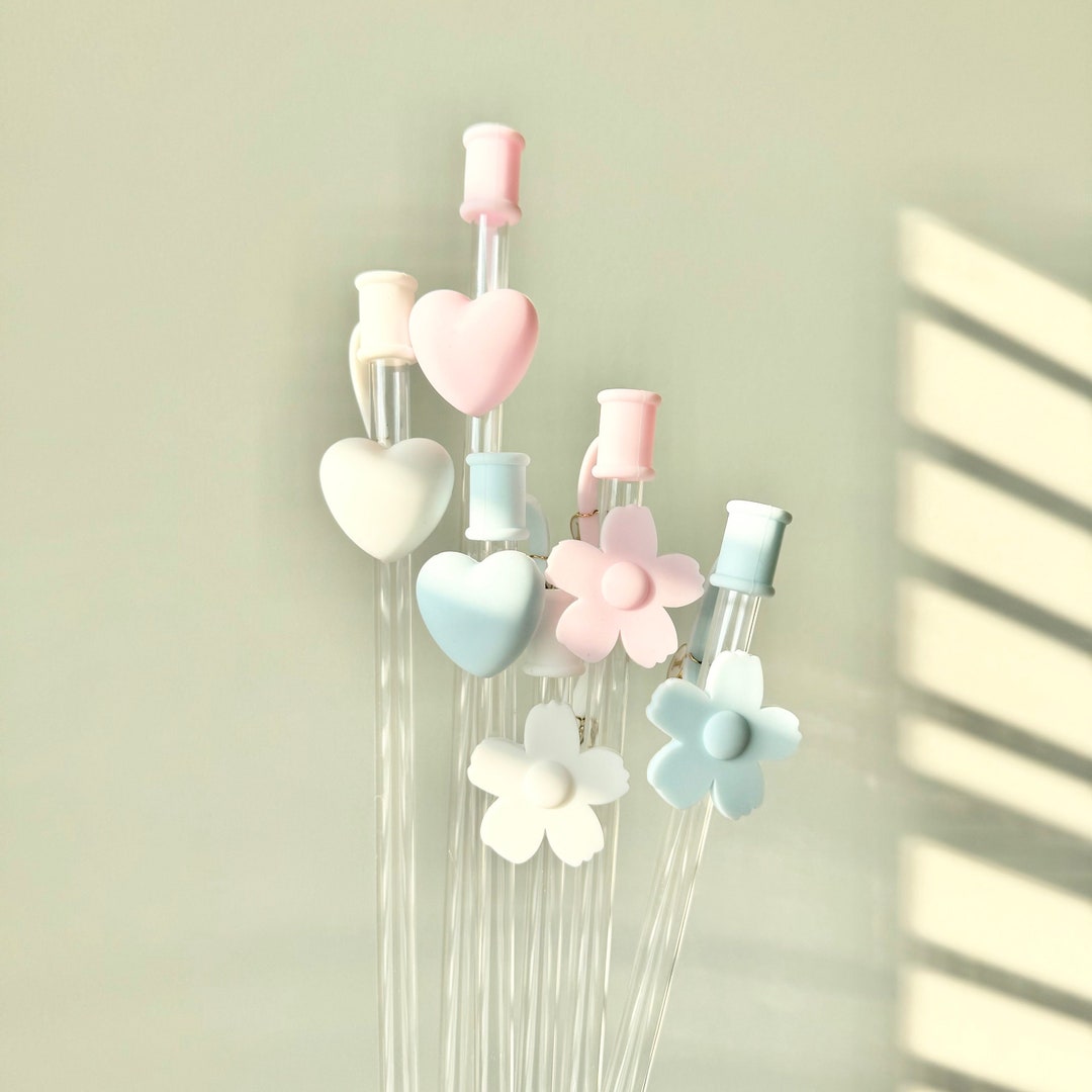 Heart Straw Cap for Tumbler Cup Accessory Flower Straw Charm 40oz ...