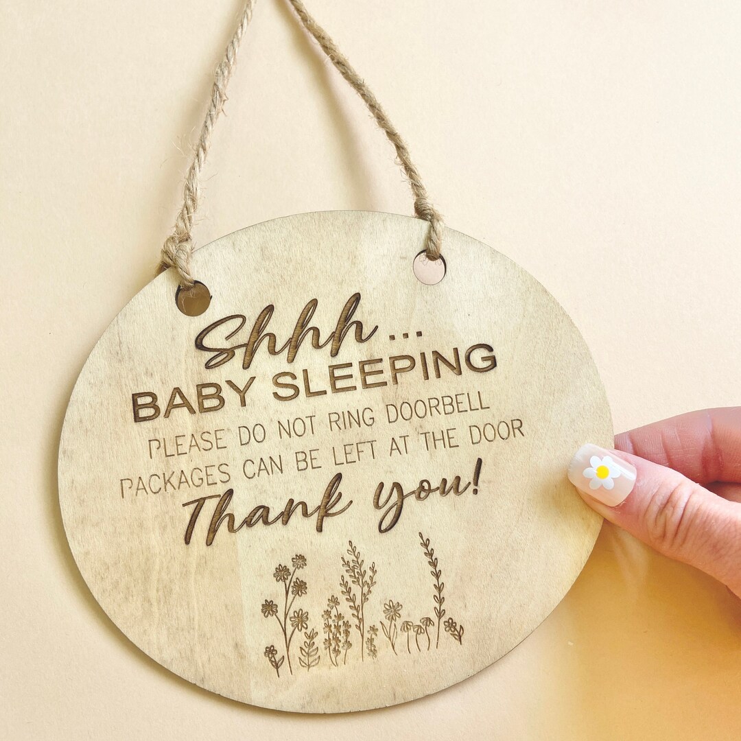 Baby Sleeping Door Sign Dont Ring Doorbell for Front Door Sign Do Not ...