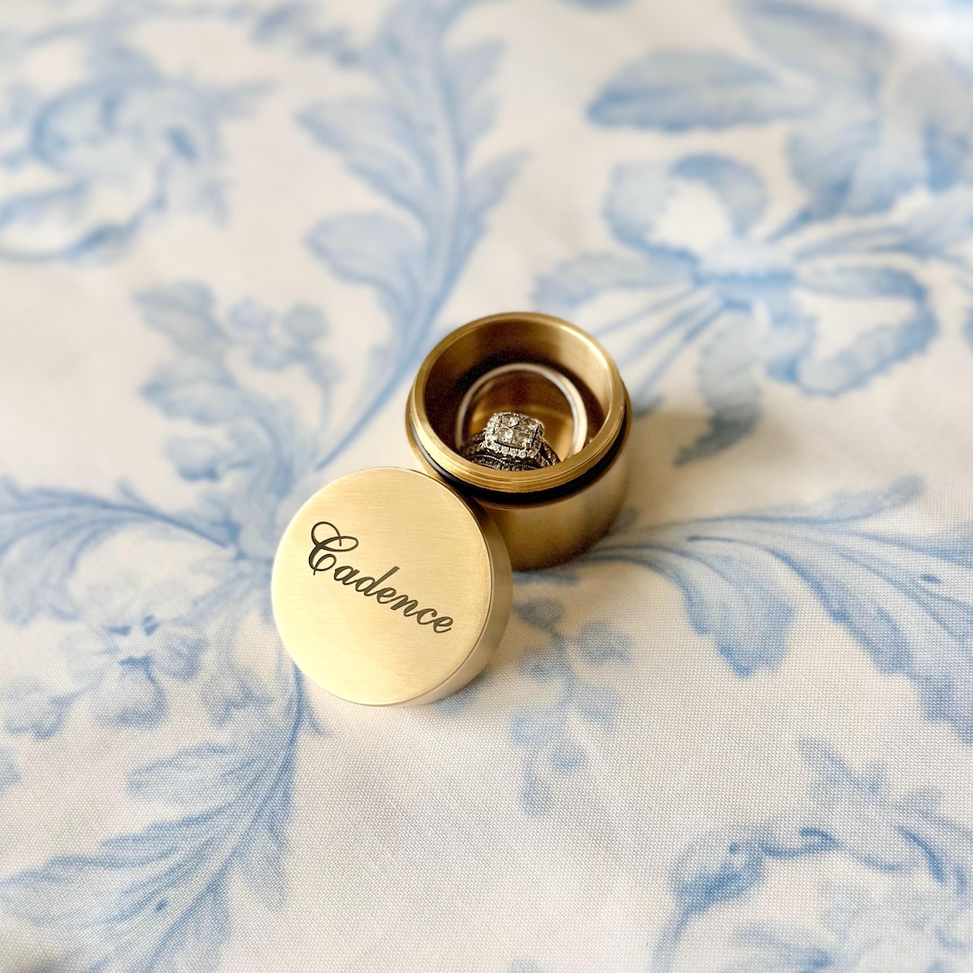 Personalized Wedding Ring Box for Bride Engraved Engagement Ring Holder ...