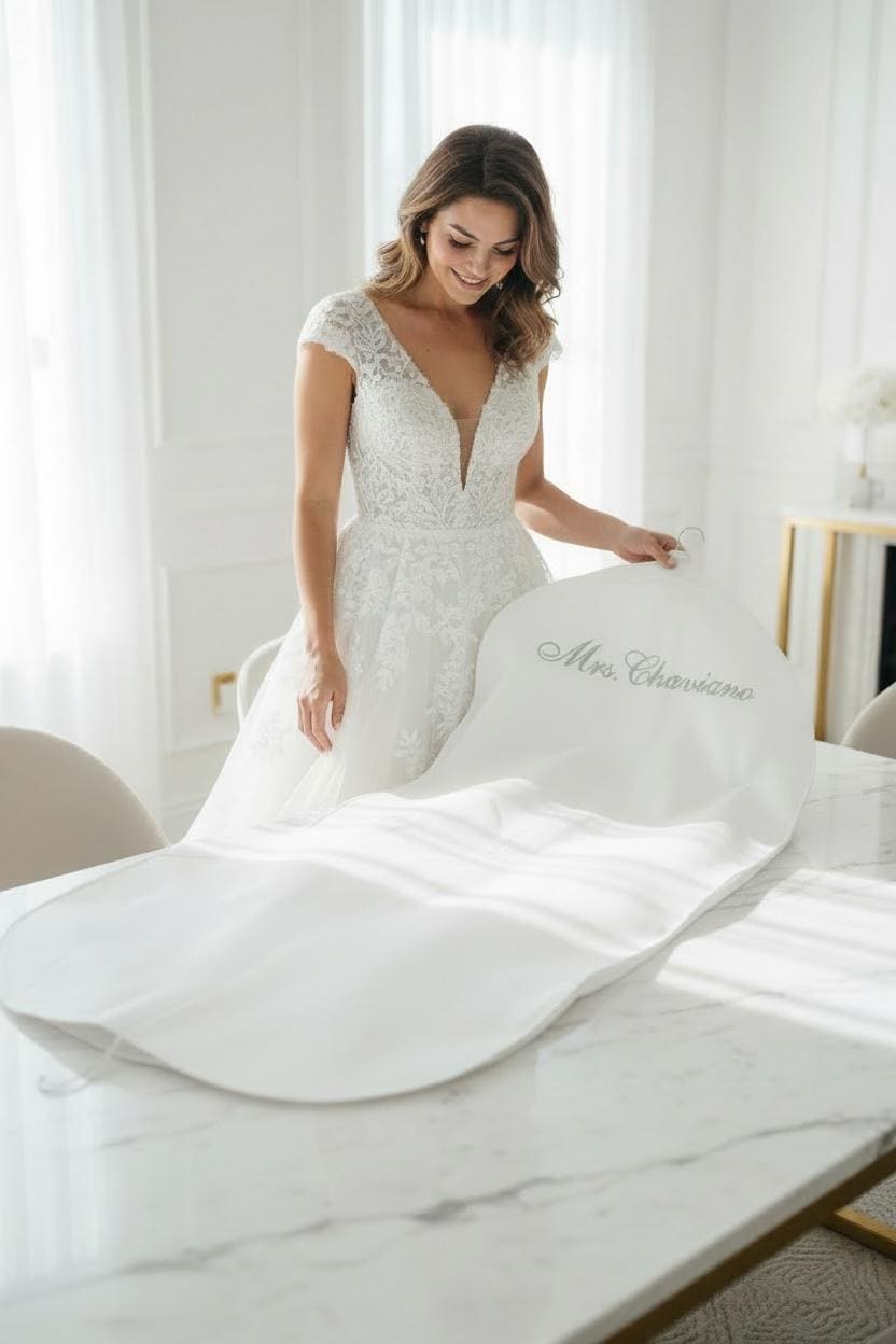 Personalized Garment Bag Travel Bride Wedding Dress Carrier Gown Cover ...