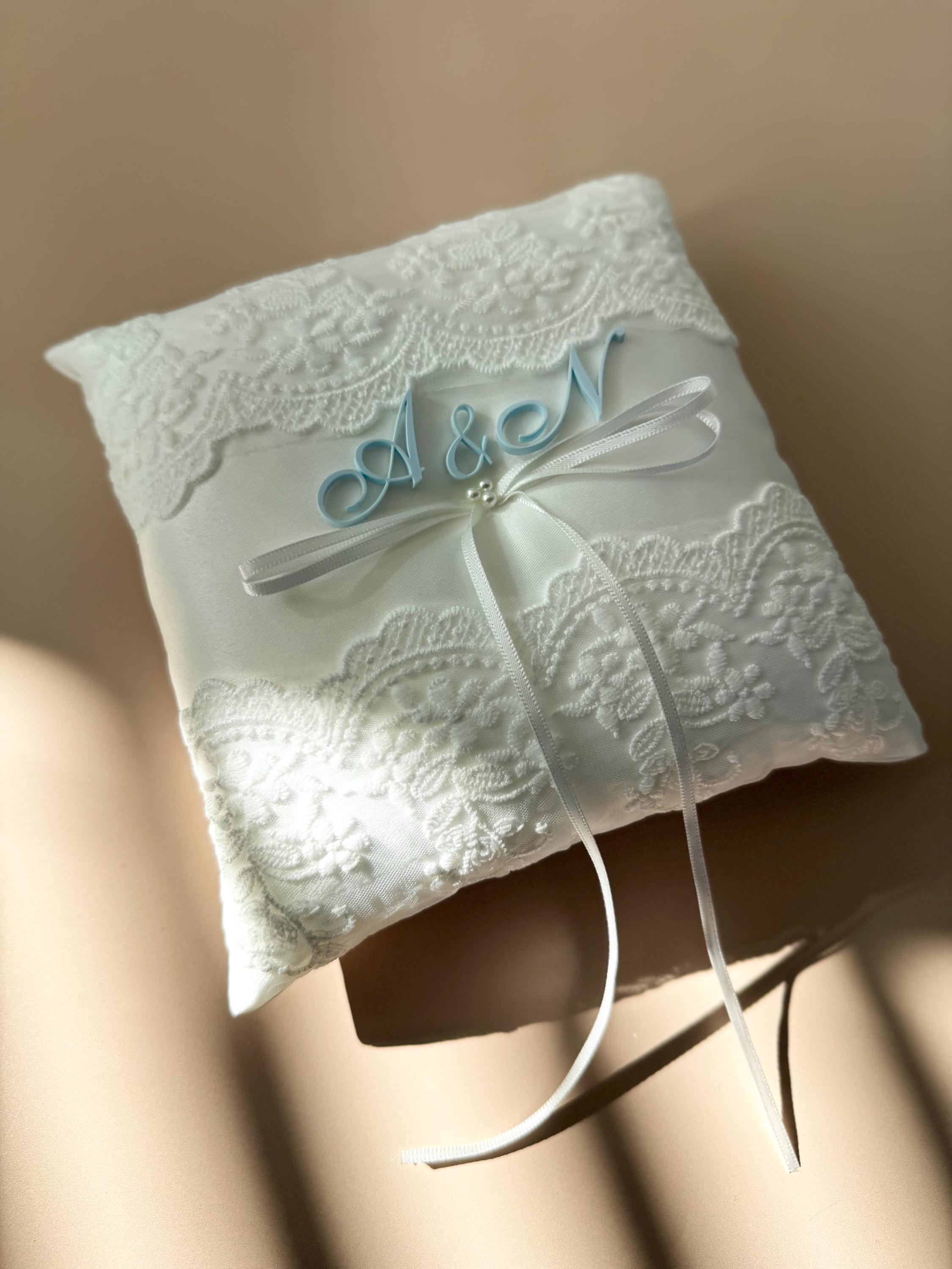 Ring Bearer Pillow Wedding Band Personalized Ring Holder Keepsake Ring ...