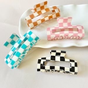 Retro Checker Hair Claw Clip Retro Hair Accessories Hair Claw Clip ...