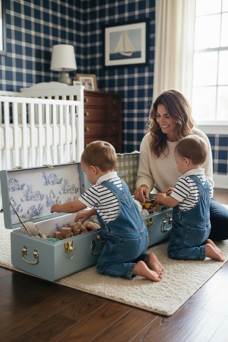 Keepsake Trunk Boy Baptism Gift for Godson Heirloom Box Baby Shower ...