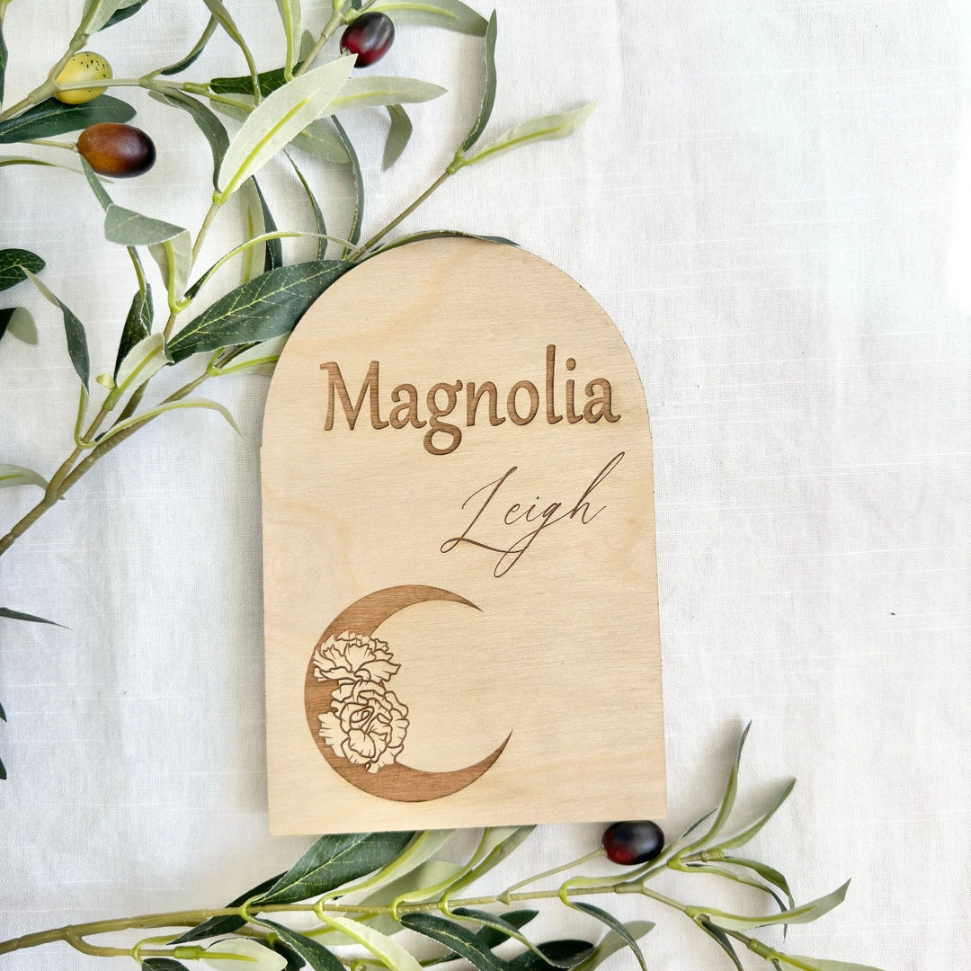 Personalized Baby Name Sign With Moon Sign for Newborn Baby Girl ...