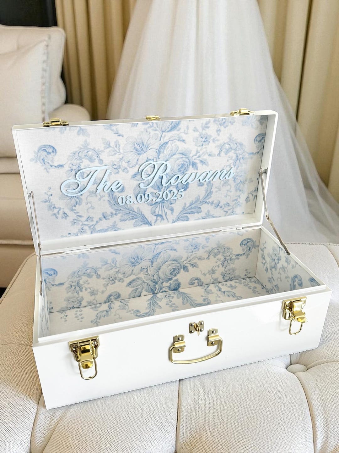 Keepsake Trunk Wedding Box Bride Wedding Memory Chest Storage Trunk ...
