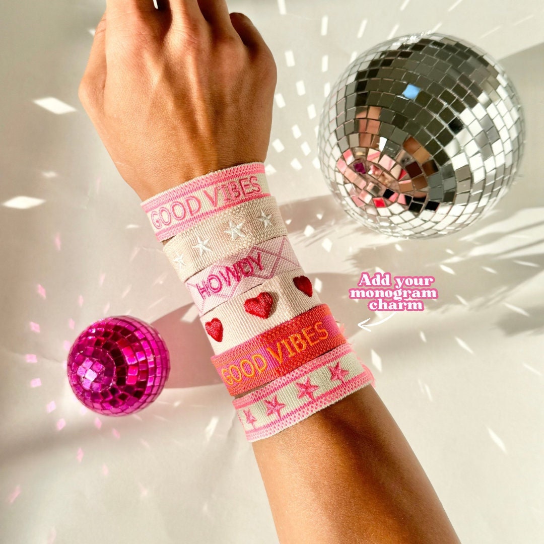 Personalized Charm Bracelet Embroidered Friendship Bracelet for Best ...