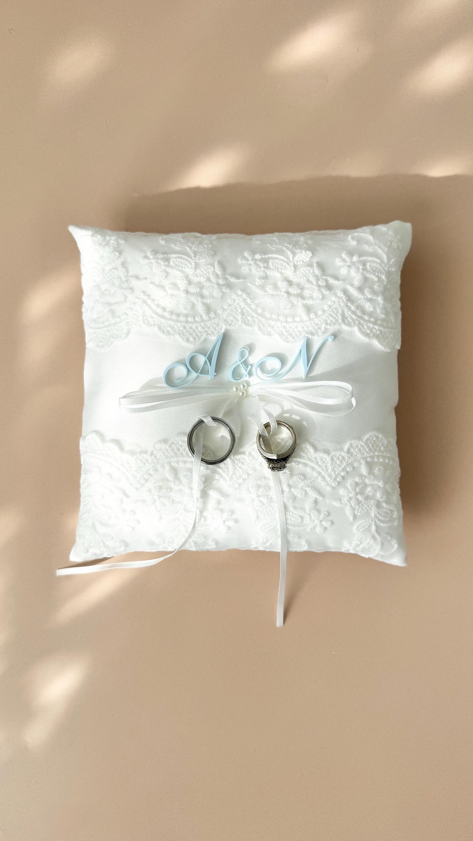 Ring Bearer Pillow Wedding Band Personalized Ring Holder Keepsake Ring ...